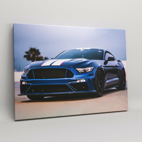 Картина на холсте (интерьерный постер) "Shelby Mustang - Мустанг Шелби", с деревянным подрамником, размер 40x30 см