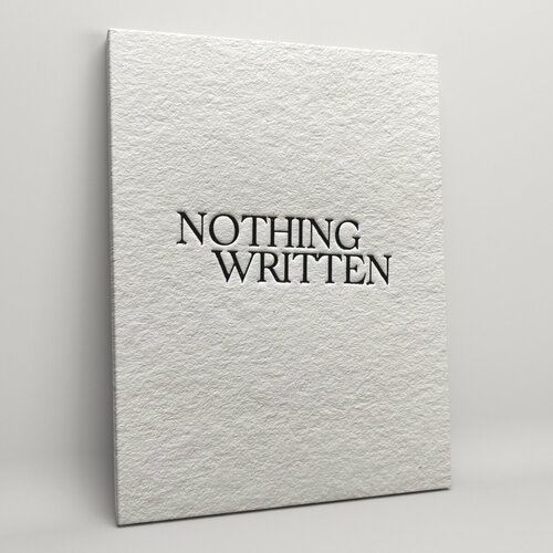 Картина на холсте (интерьерный постер) "Печатный шрифт - ничего не написано" в стиле минимализм, с деревянным подрамником, размер 45x60 см