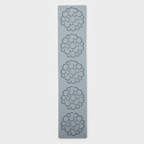 Коврик для айсинга Доляна «Пузыри», силиконовый, 27,8×5×0,3 см, цвет серый