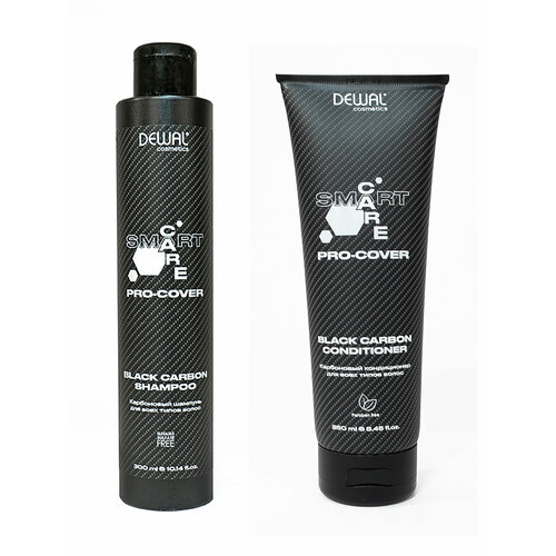 Набор для всех типов волос PRO-COVER Black Carbon шампунь 300 мл + кондиционер 250 мл, DEWAL, DCP20501_DCP20503