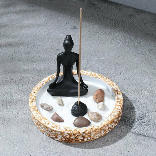 TAKE IT EASY Сад камней с подставкой для благовоний "Будда", 12х12х 9см, бетон