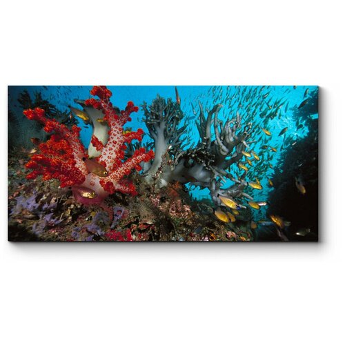 Модульная картина Подводный пейзаж 100x50