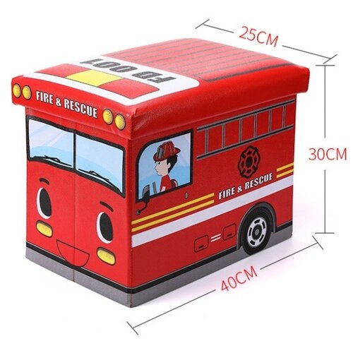 Короб для хранения игрушек автобус красный, 1 отделение, 40*25*30 см