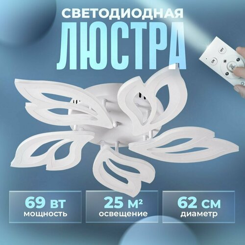 Потолочный светильник светодиодный LED с пультом, до 25м² 69вт