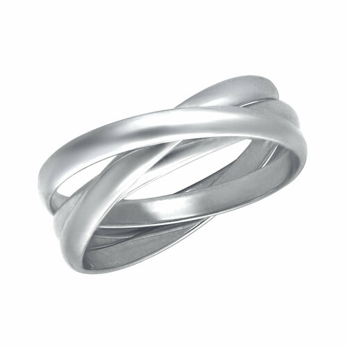Кольцо обручальное Эстет, серебро, 925 проба, родирование, размер 22