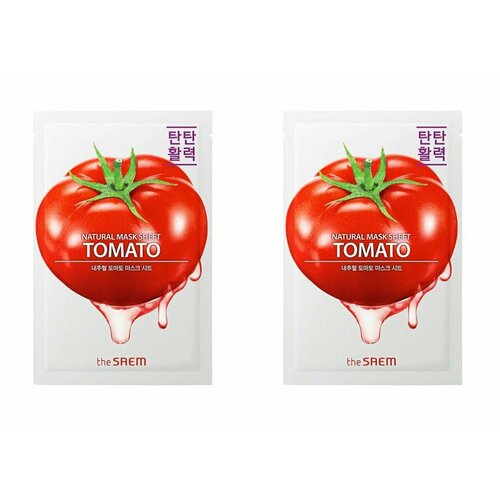 The Saem Маска на тканевой основе для лица N с экстрактом томата Natural Tomato Mask, Sheet, 21 мл, 2 шт