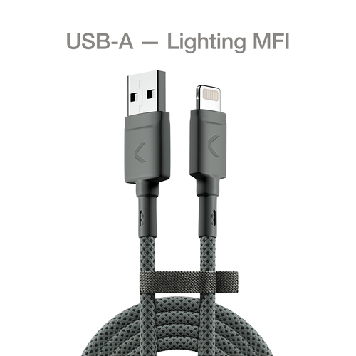 Кабель COMMO Range Cable USB-A — Lighting MFI, 2.2 м, Dim Gray