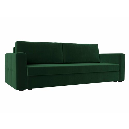 Прямой диван-кровать Лига-006, Велюр Зеленый