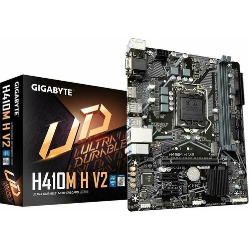 Материнская плата Gigabyte H410M H V2 Soc-1200 Intel H470 2xDDR4 mATX AC`97 8ch(7.1) GbLAN+VGA+HDMI