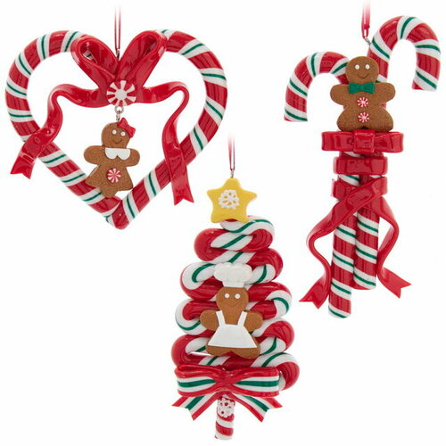 Kurts Adler Набор елочных игрушек Christmas Sweetmeats 11-15 см, 3 шт, подвеска *