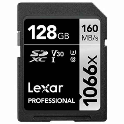 Карта памяти LEXAR 128Gb Professional 1066x SDXC Class 10 UHS-I U3 V30 (160/120 MB/s)