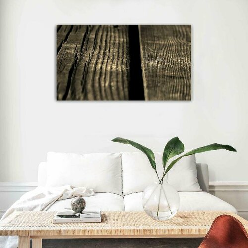 Картина на холсте 60x110 LinxOne "Макро, дерево, древесина, доска" интерьерная для дома / на стену / на кухню / с подрамником