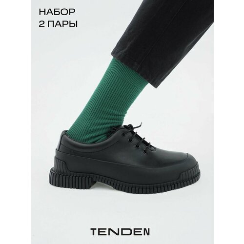 Носки TENDEN, 2 уп., размер 41-44, зеленый