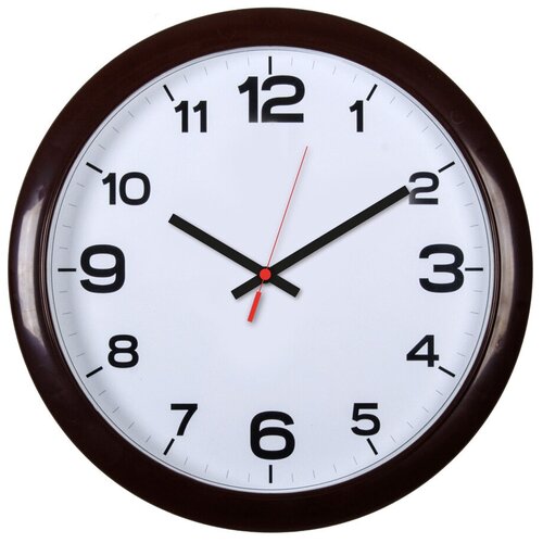 Часы настенные аналоговые Бюрократ WALLC-R87P D29см темно-коричневый/белый (WALLC-R87P29/DARK_BROWN)