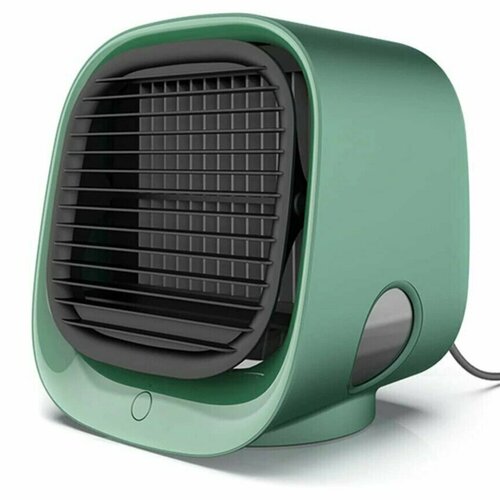 Портативный кондиционер Air Cooler 3 в 1, очиститель и увлажнитель воздуха, 3 режима охлаждения, функция ночника с LED подсветкой зеленый