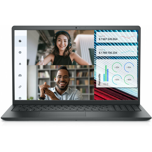 DELL Ноутбук Dell Vostro 3520 Core i7 1255U 16Gb SSD512Gb Intel Iris Xe graphics 15.6" WVA FHD (1920x1080) Windows 11 Professional black WiFi BT Cam (3520-W702) 3520-W702