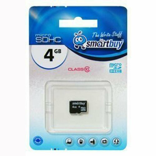 Карта памяти MicroSD 4 Gb CL10 Smart Buy в блистере без адаптером