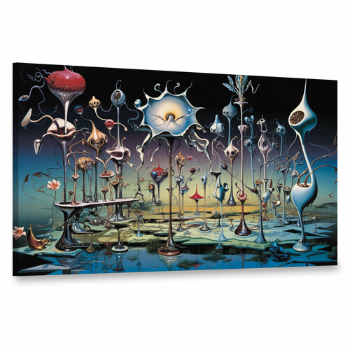 Интерьерная картина 100х60 "Абстрактный оркестр цветов"