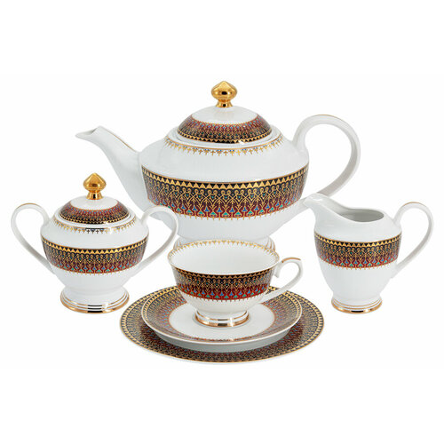 Чайный сервиз на 6 персон 23 предмета Anna Lafarg Бухара, фарфор (AL-K2426-Y6_23-MI)