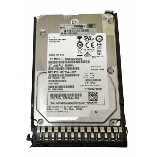 Жесткий диск HP EH000600JWKTP 600Gb 15000 SAS 2,5" HDD