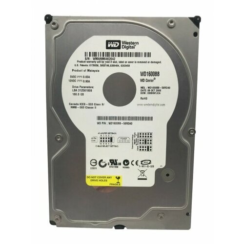 Жесткий диск Western Digital WD1600BB 160Gb 7200 IDE 3.5" HDD