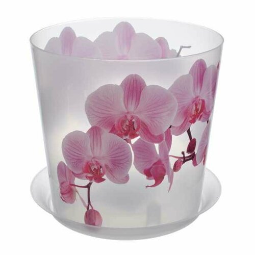 Кашпо для орхидей пластиковое прозрачное с подставкой Орхидея d12,5 см 1,2 л Деко (1 ед.)
