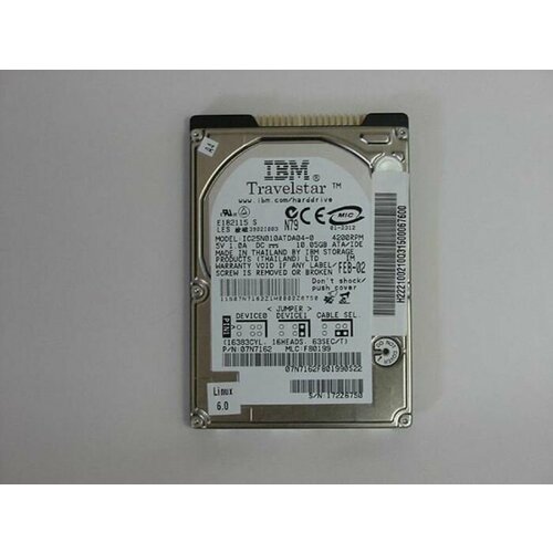 Жесткий диск IBM 07N7162 10,05Gb 4200 IDE 2,5" HDD
