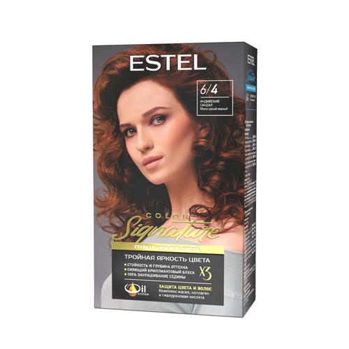Стойкая краска для волос Estel Color Signature т.6/4 Индийский сандал 145 мл