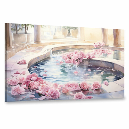 Интерьерная картина 100х60 "Бассейн и розы"