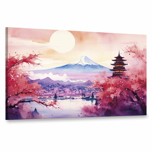 Интерьерная картина 100х60 "Закат в Японии"
