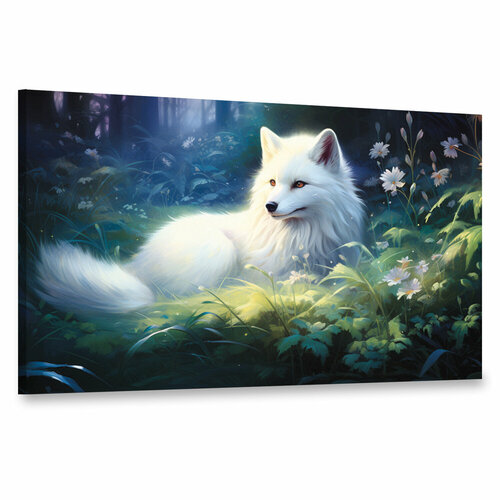 Интерьерная картина 100х60 "Белый лис"