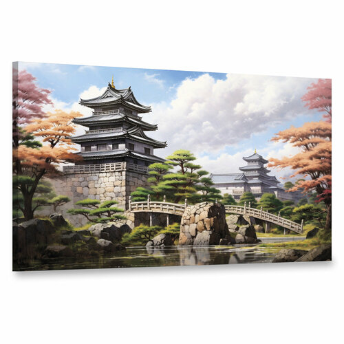 Интерьерная картина 100х60 "Киотский замок: величие и история"