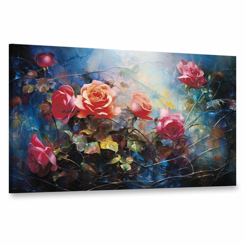 Интерьерная картина 100х60 "Розы в плену иллюзий"