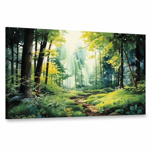 Интерьерная картина 100х60 "Свет в лесу"