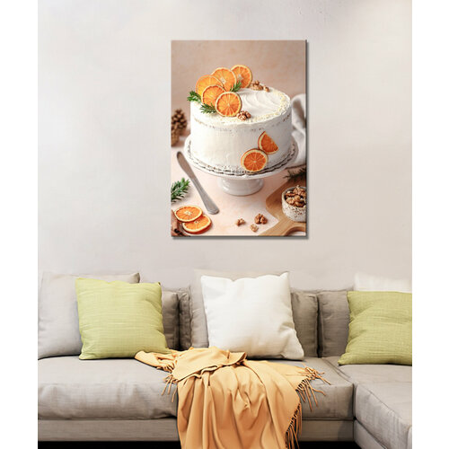 Картина/Картина на холсте для интерьера/Картина на стену/Картина для кухни/ - Тортик 30х40
