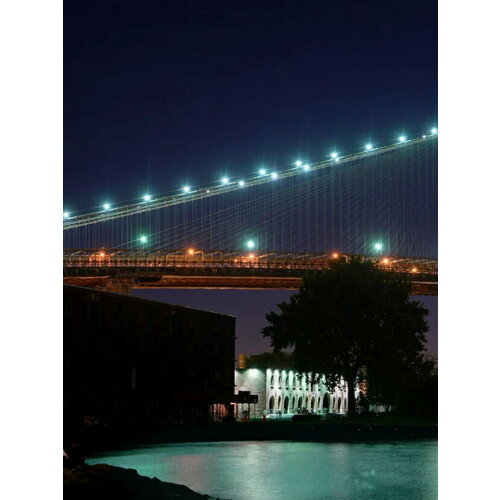 Плакат, постер на холсте Brooklyn Bridge (Модульные постеры)-1/Бруклинский мост/искусство/арт/абстракция/творчество. Размер 60 х 84 см