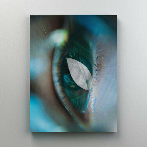 Интерьерная картина на холсте "Глаза - отражение цветка" размер 30x40 см