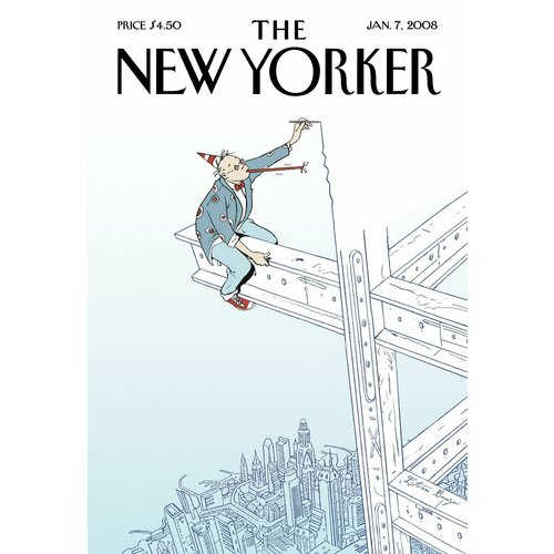 Плакат, постер на холсте The New Yorker (Jan. 7, 2008). Размер 60 на 84 см