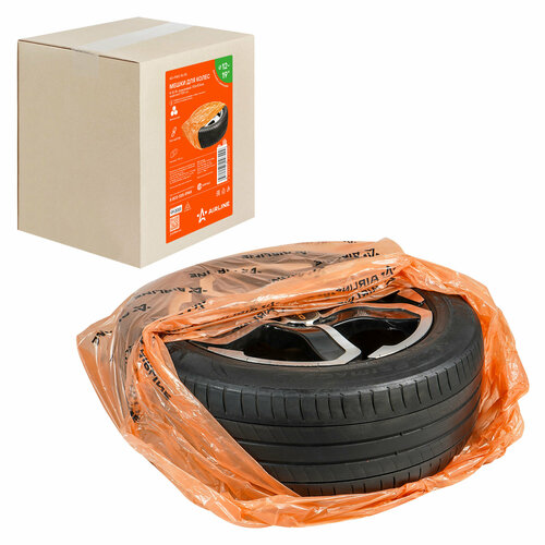 Мешки для колес R12-19, 100 шт в коробке, 105x105 см, 15 мкм, оранж. AO-PWC-15-05 AIRLINE