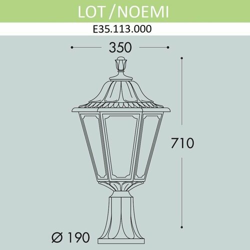 Ландшафтный фонарь Fumagalli Lot/Noemi E35.113.000. AYR1L, Черный и Опал (молочный), с лампой 1500Lm, 4000К