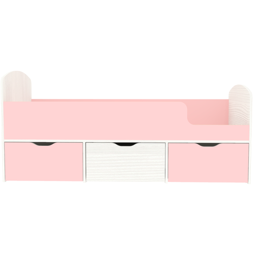 Кровать Малыш Мини Белое Дерево - Розовый