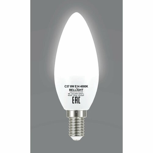 Лампа светодиодная Bellight E14 175-250 В 8 Вт свеча 750 лм нейтральный белый цвет света