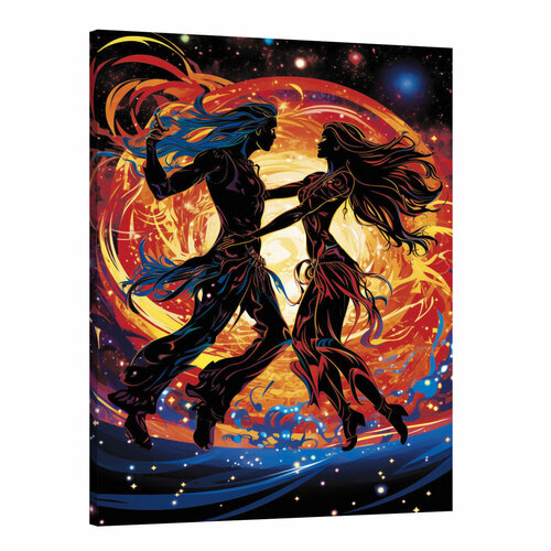Интерьерная картина 50х70 "Танец Пылающих Звезд"