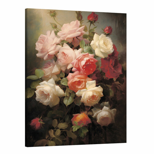 Интерьерная картина 50х70 "Розы в воспоминаниях"