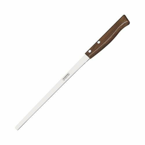 Нож для тонкой нарезки, сталь, дерево, высота 45, длина 395/225, ширина 110мм, коричнев, металлич.