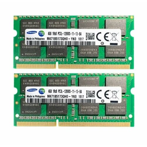Модуль памяти Samsung DDR3 4gb 1600 2Rx8 PC3L-12800S SODIMM 1.3v для ноутбука 2шт
