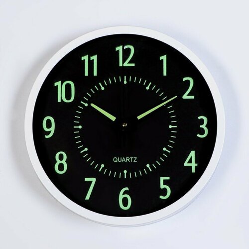 Настенные часы, "Ходики", флуоресцентные, дискретный ход, 1АА, 24.5 х 24.5 см 92