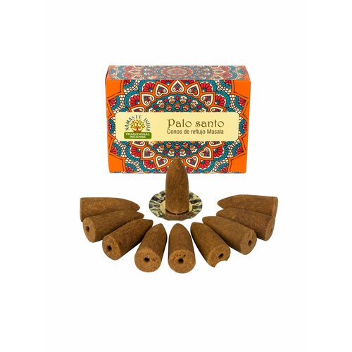 Благовония Orkay Пало Санто Palo Santo ароматические конусы стелющийся дым, 1 уп 10 шт, 35 г