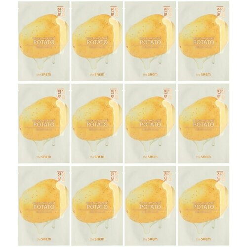 The Saem Маска на тканевой основе для лица N с экстрактом картофеля Natural Potato Mask, Sheet, 21 мл, 12 шт