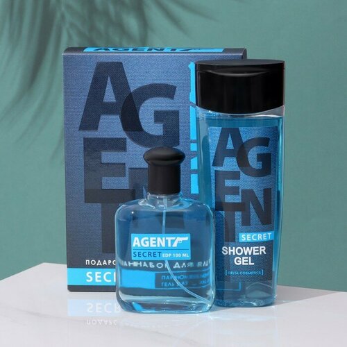 Delta Cosmetics Подарочный набор для мужчин Agent Secret: гель для душа, 250 мл+ парфюмерная вода, 100 мл